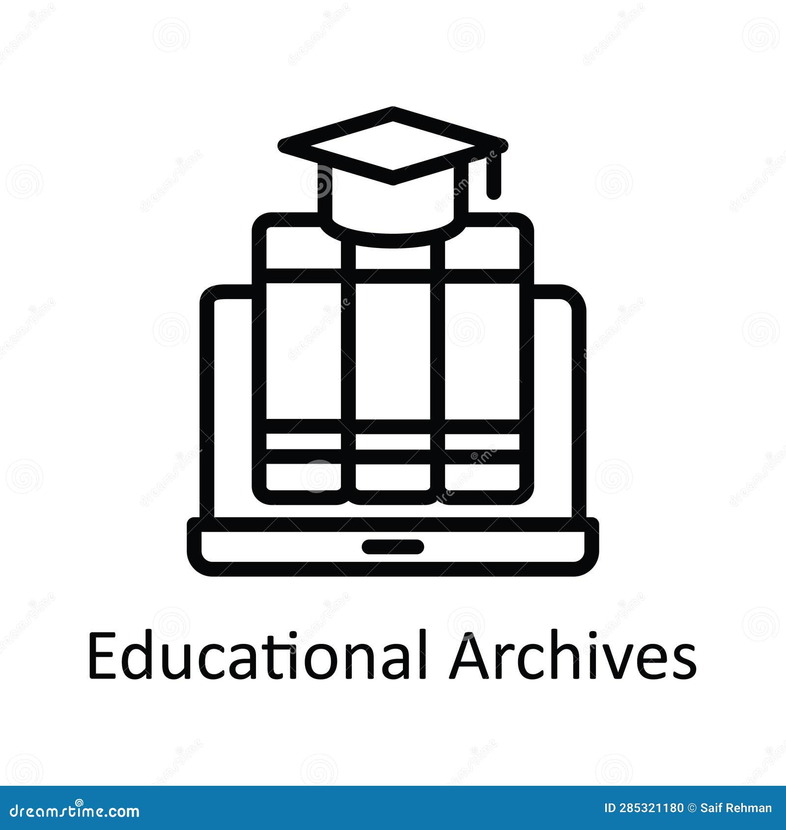 Educational Archives Vector Outline Icon Design Illustration ...