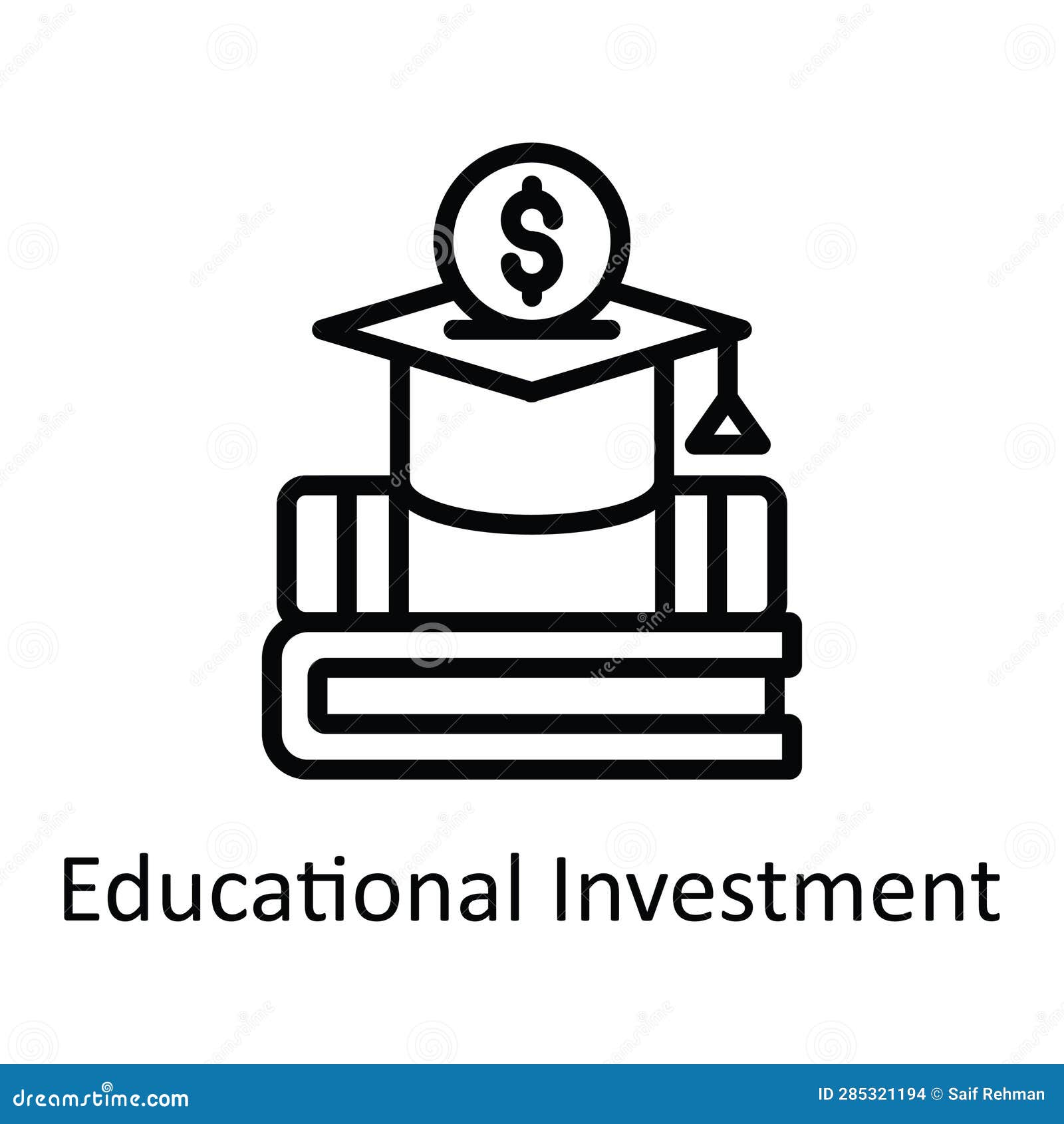 Educational Investment Vector Outline Icon Design Illustration ...