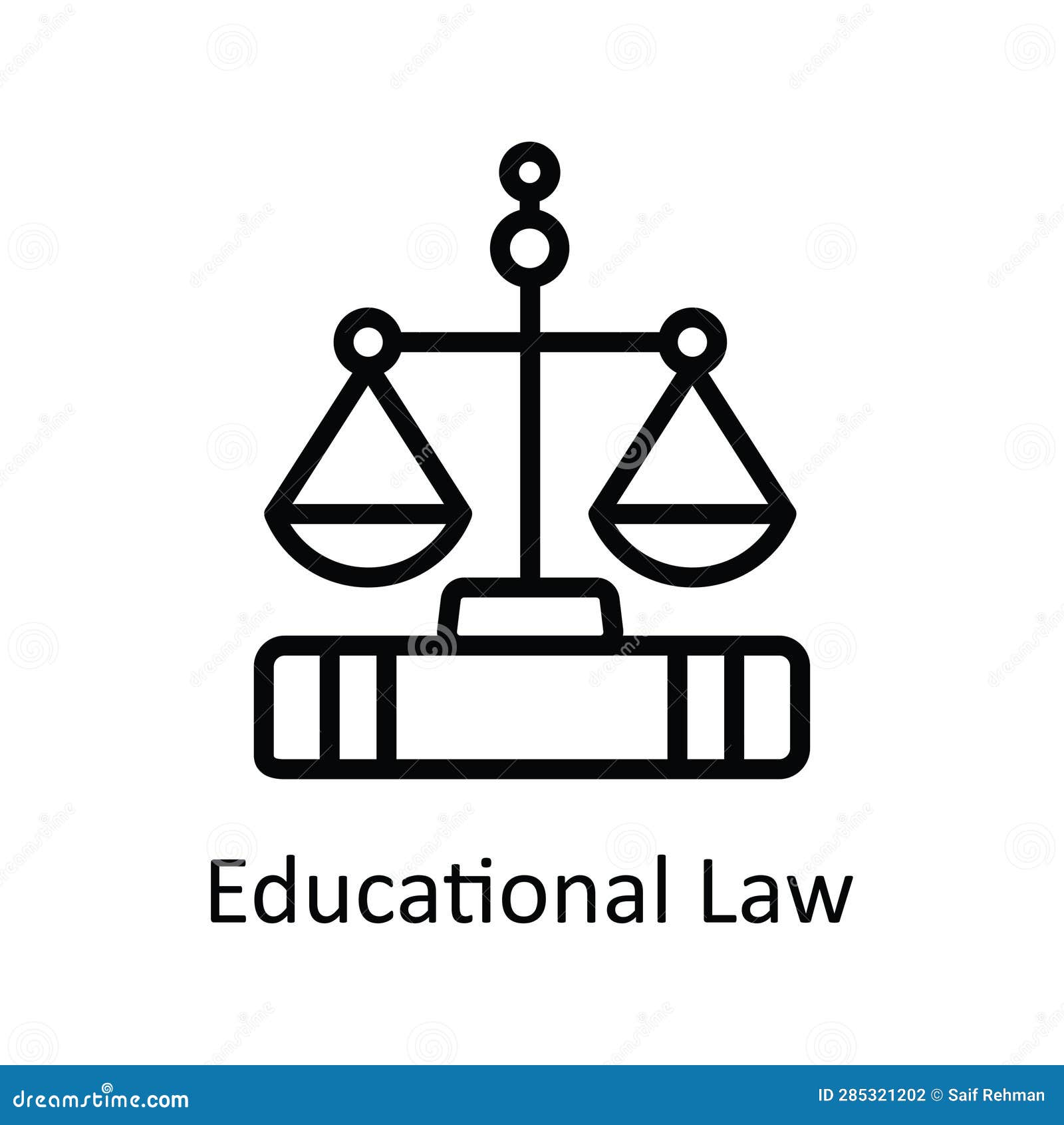 Educational Law Vector Outline Icon Design Illustration. Educational ...