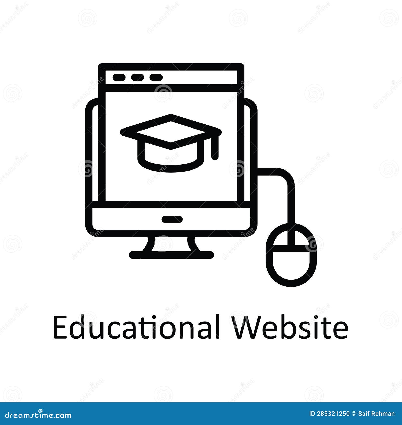Educational Website Vector Outline Icon Design Illustration ...
