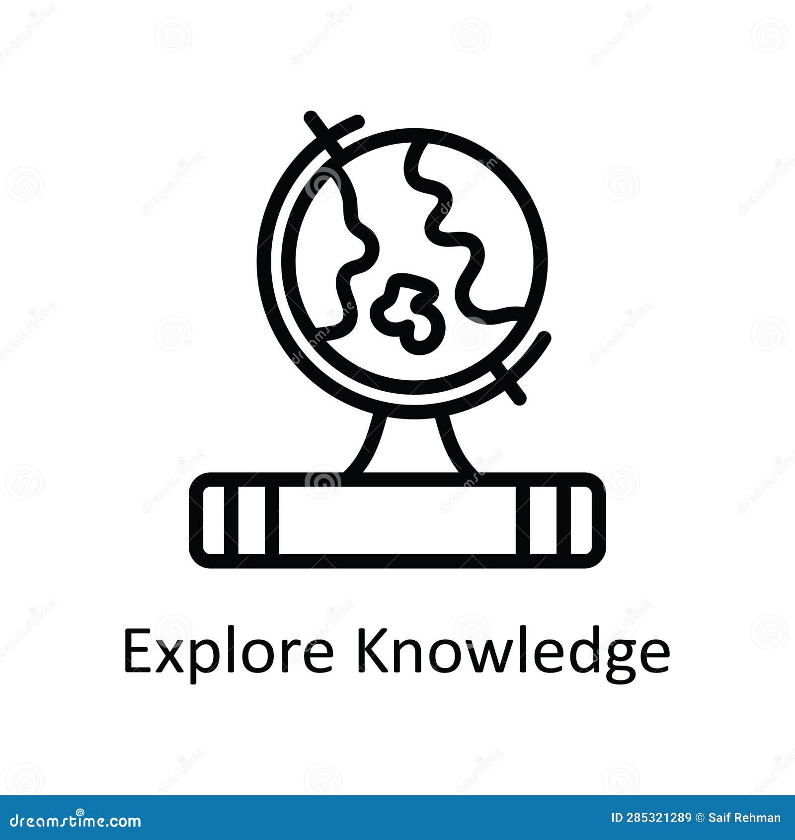 Explore Knowledge Vector Outline Icon Design Illustration. Educational ...