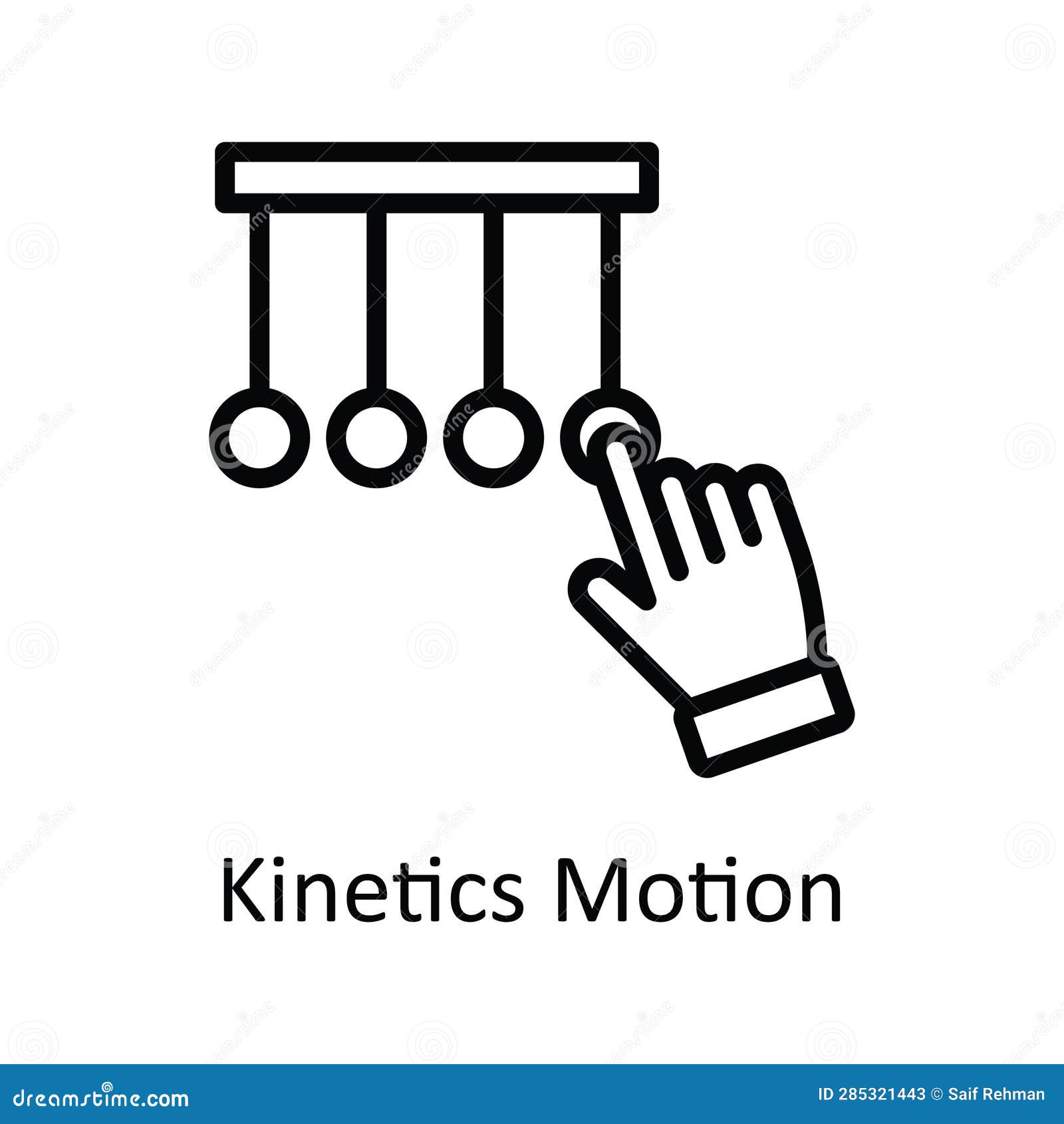 Kinetics Motion Vector Outline Icon Design Illustration. Educational ...