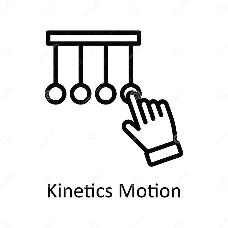Kinetics Motion Vector Outline Icon Design Illustration. Educational ...