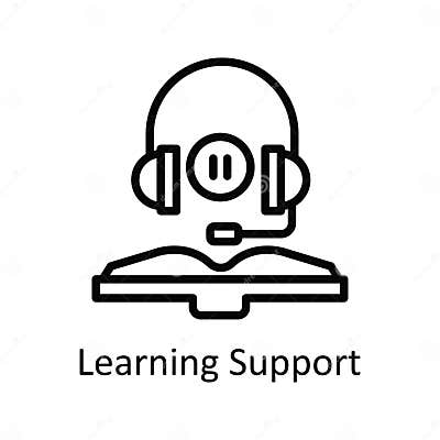 Learning Support Vector Outline Icon Design Illustration. Educational ...