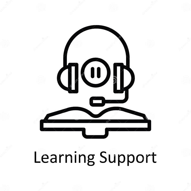 Learning Support Vector Outline Icon Design Illustration. Educational ...