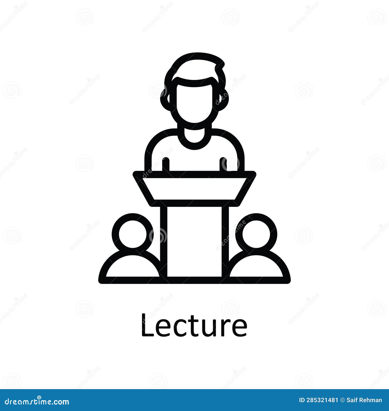Lecture Vector Outline Icon Design Illustration. Educational Technology ...