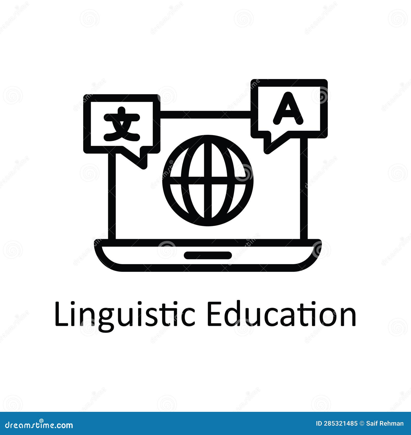Linguistic Education Vector Outline Icon Design Illustration ...