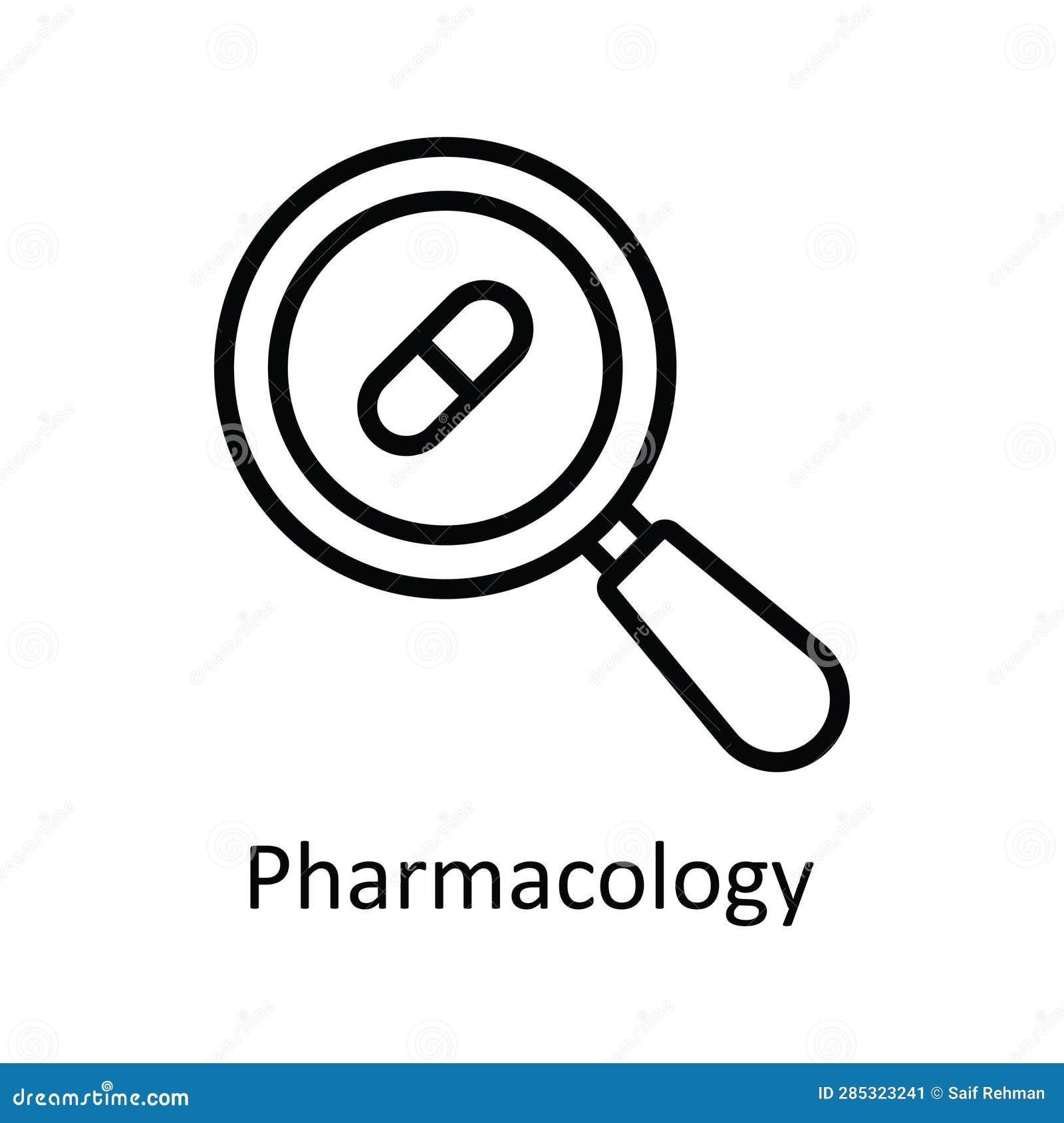 Pharmacology Vector Outline Icon Design Illustration. Educational ...