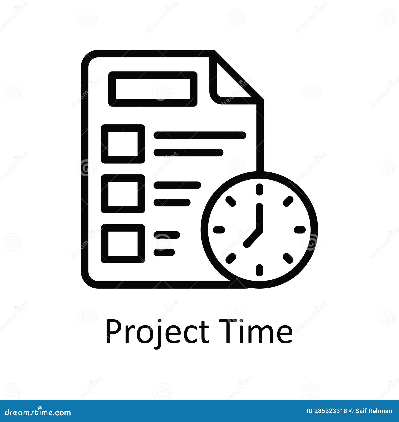Project Time Vector Outline Icon Design Illustration. Educational ...