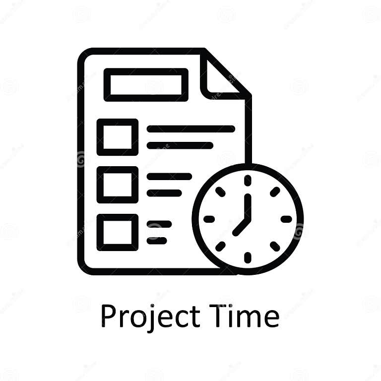 Project Time Vector Outline Icon Design Illustration. Educational ...