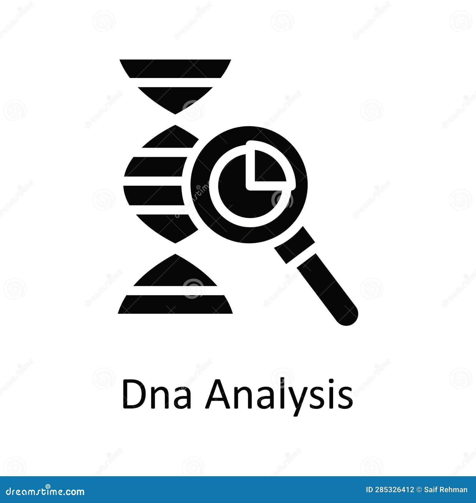 Dna Analysis Vector Solid Icon Design Illustration. Educational ...