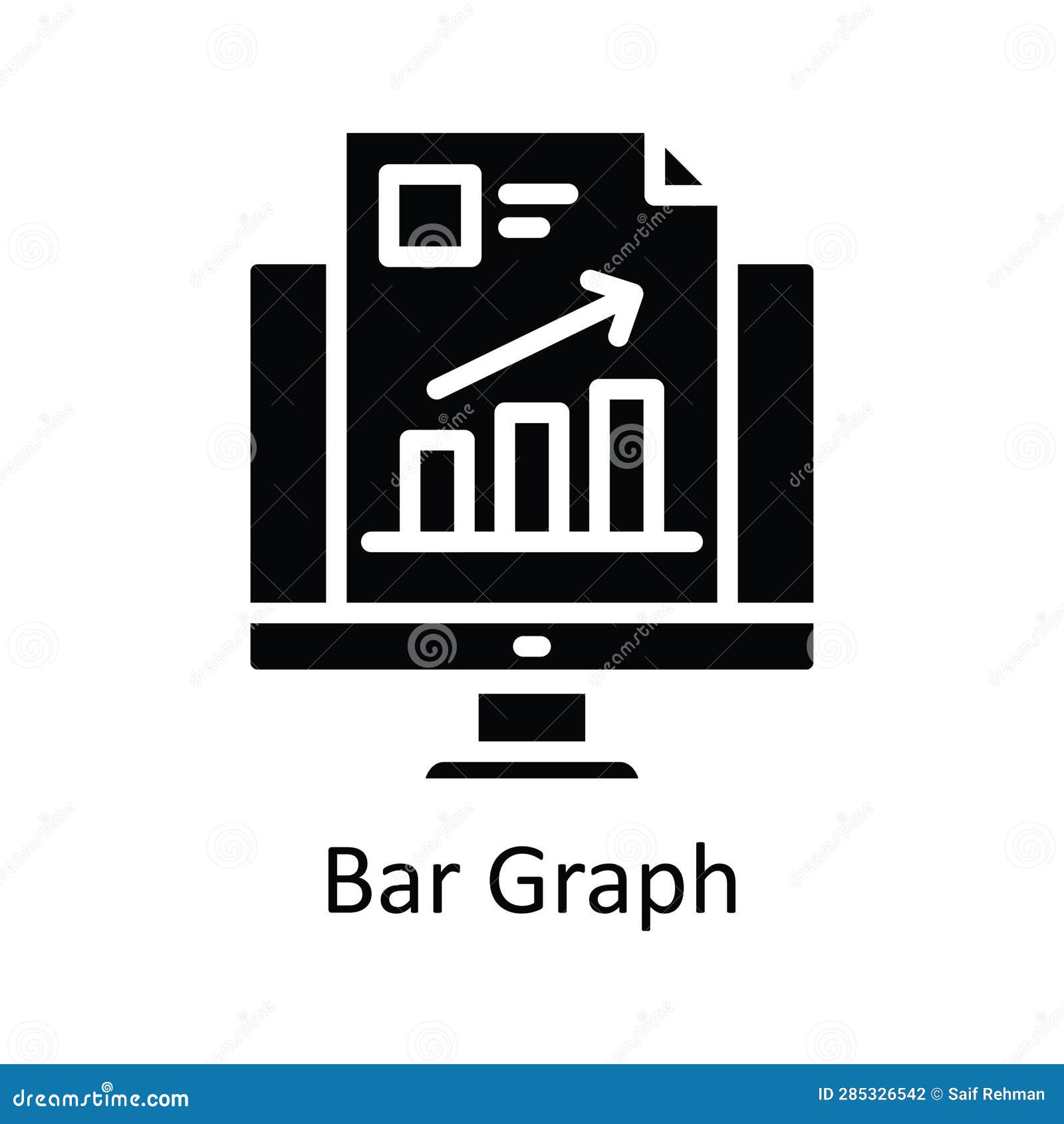 Bar Graph Vector Solid Icon Design Illustration. Educational Technology ...