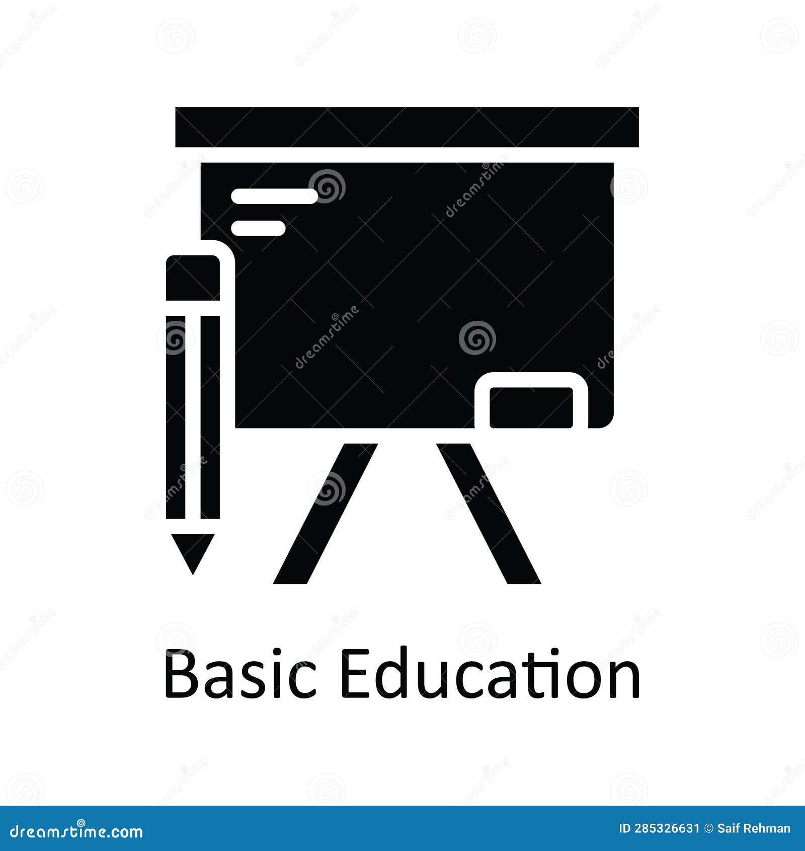 Basic Education Vector Solid Icon Design Illustration. Educational ...
