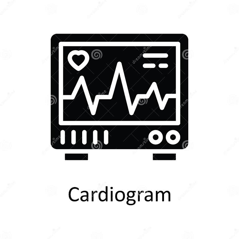 Cardiogram Vector Solid Icon Design Illustration. Educational Technology Symbol on White ...