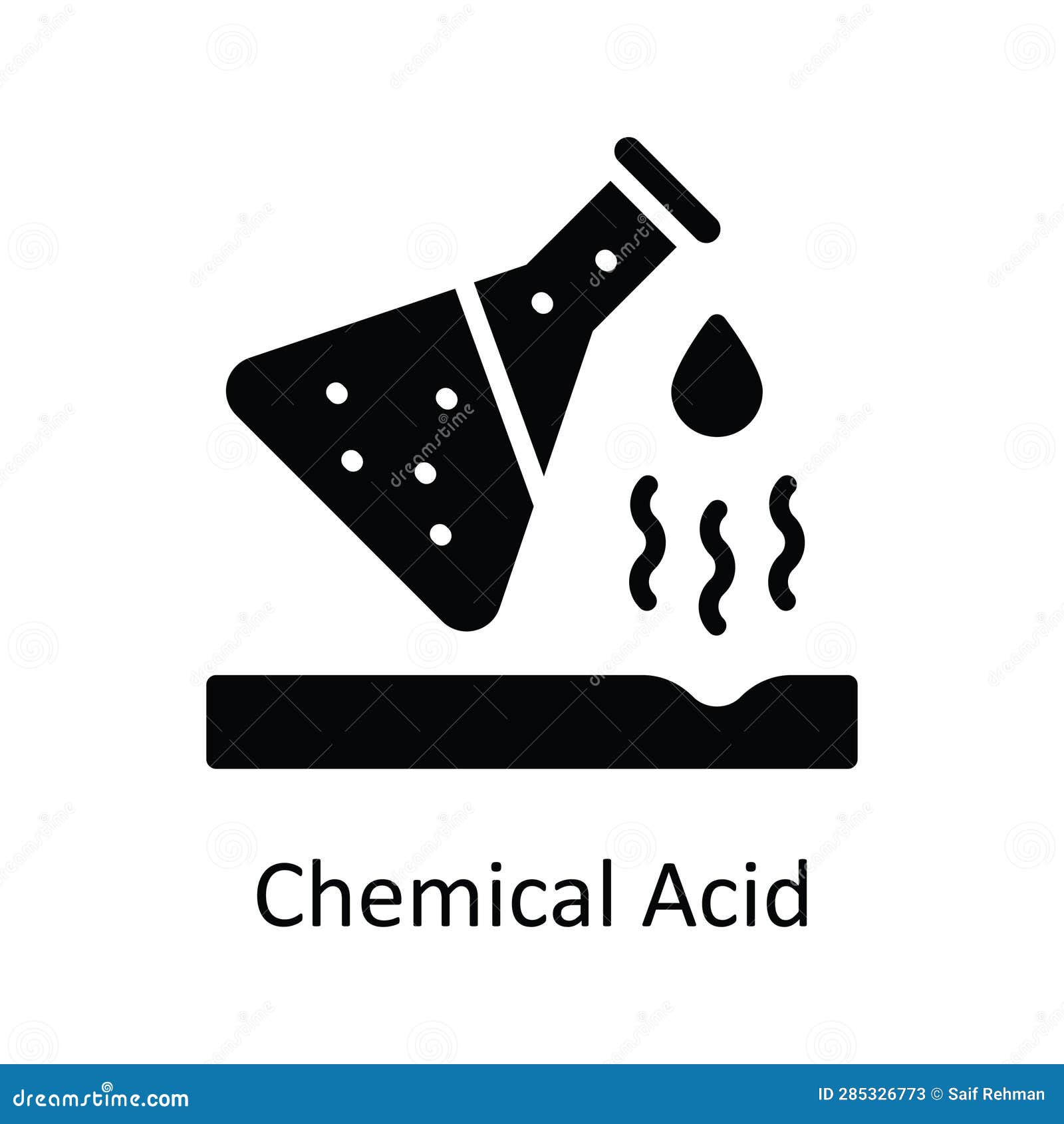 Chemical Acid Vector Solid Icon Design Illustration. Educational ...