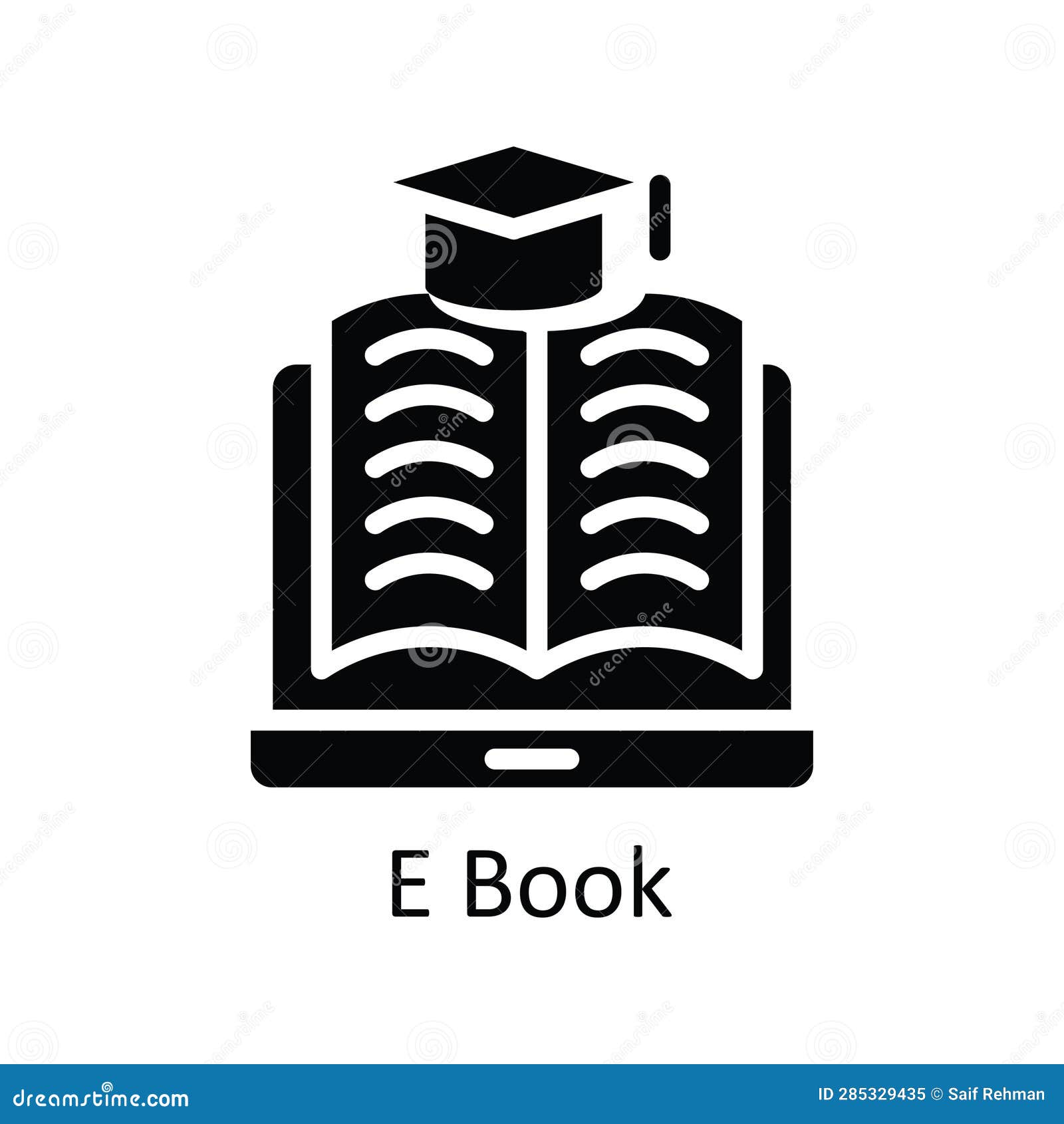 E Book Vector Solid Icon Design Illustration. Educational Technology ...