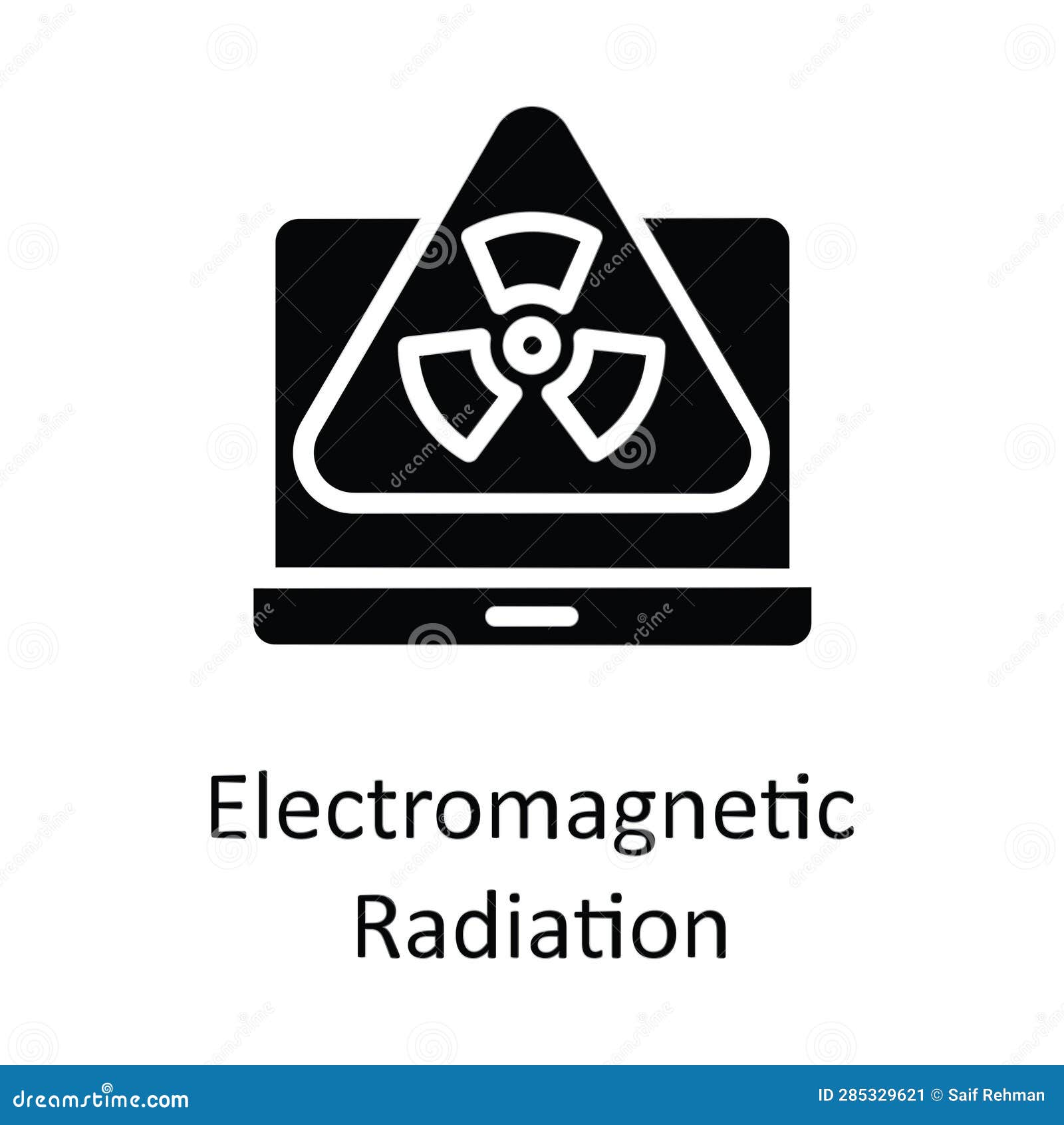 Electromagnetic Radiation Vector Solid Icon Design Illustration ...