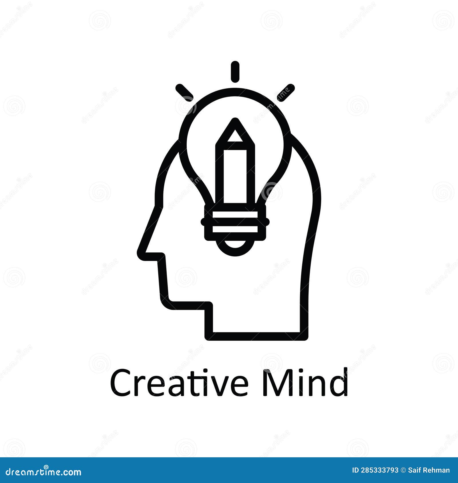 Creative Mind Vector Outline Icon Design Illustration. Human Mentality ...