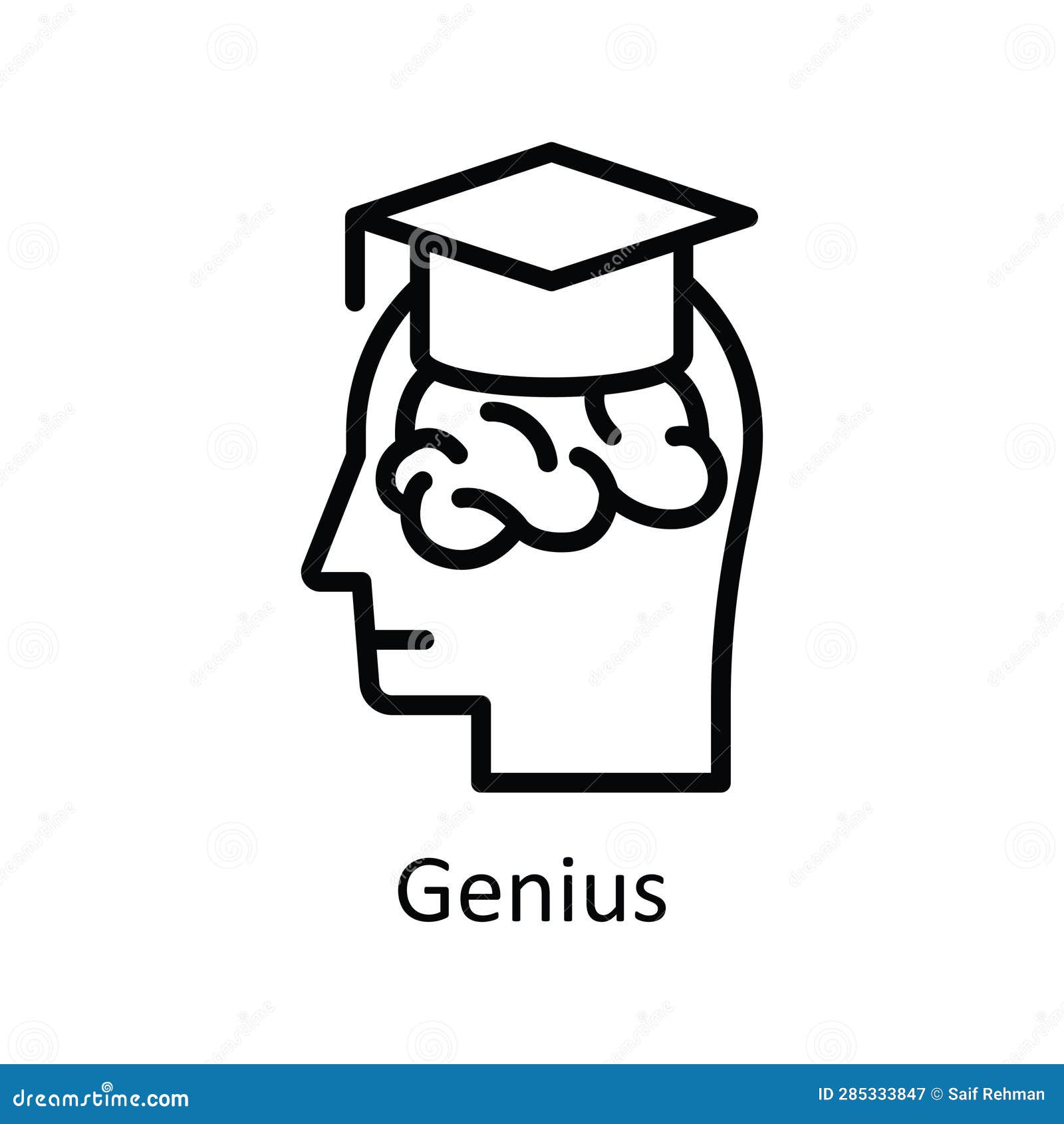 Genius Vector Outline Icon Design Illustration. Human Mentality Symbol ...