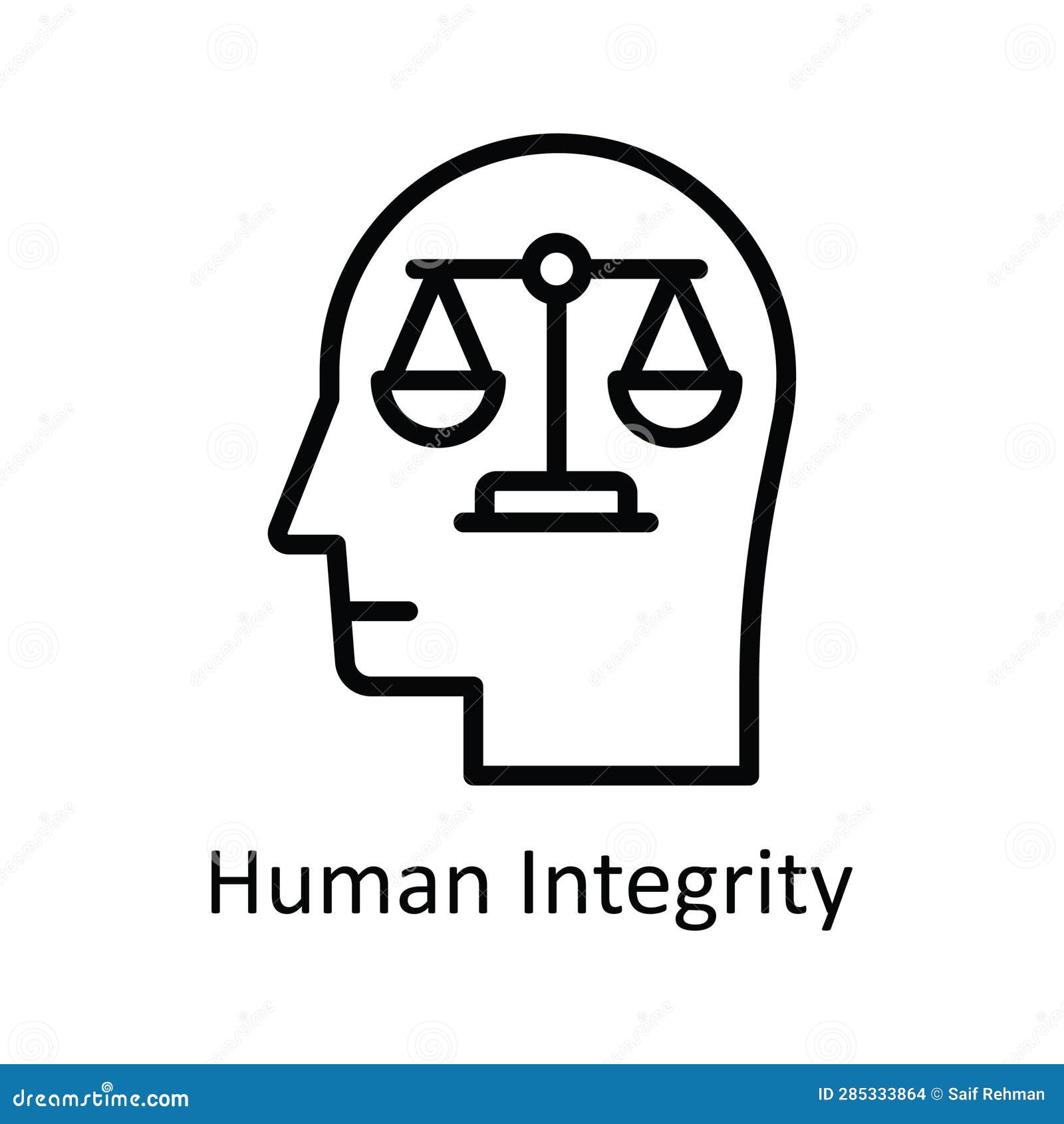 Human Integrity Vector Outline Icon Design Illustration. Human ...