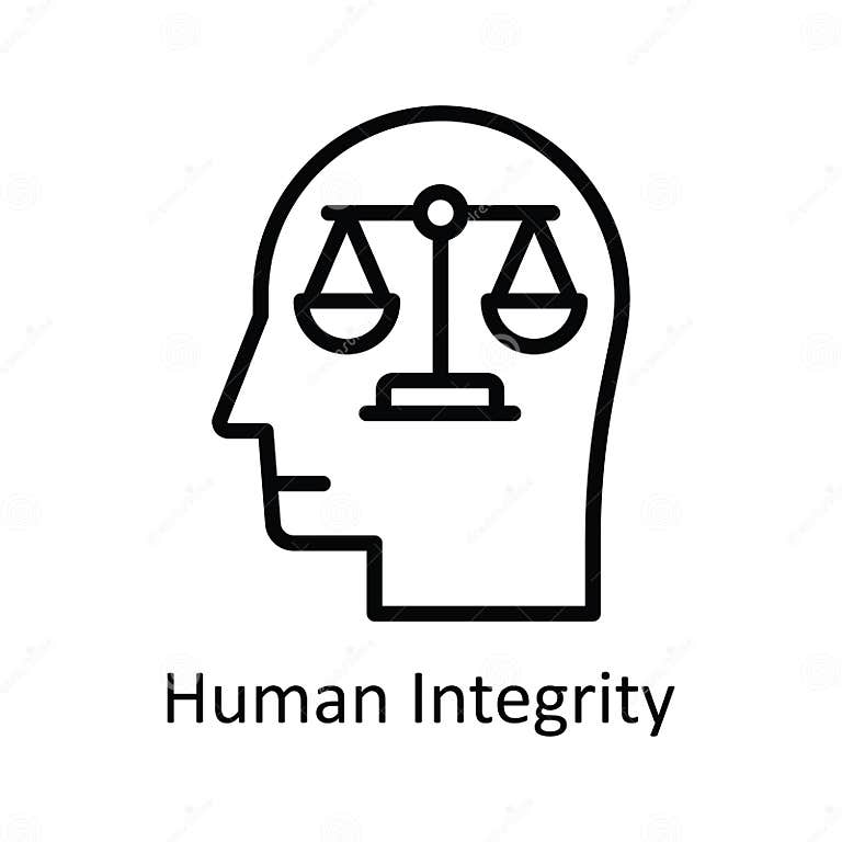 Human Integrity Vector Outline Icon Design Illustration. Human ...