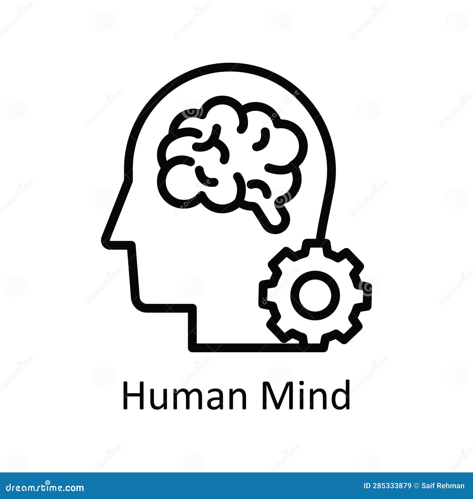 Human Mind Vector Outline Icon Design Illustration. Human Mentality ...
