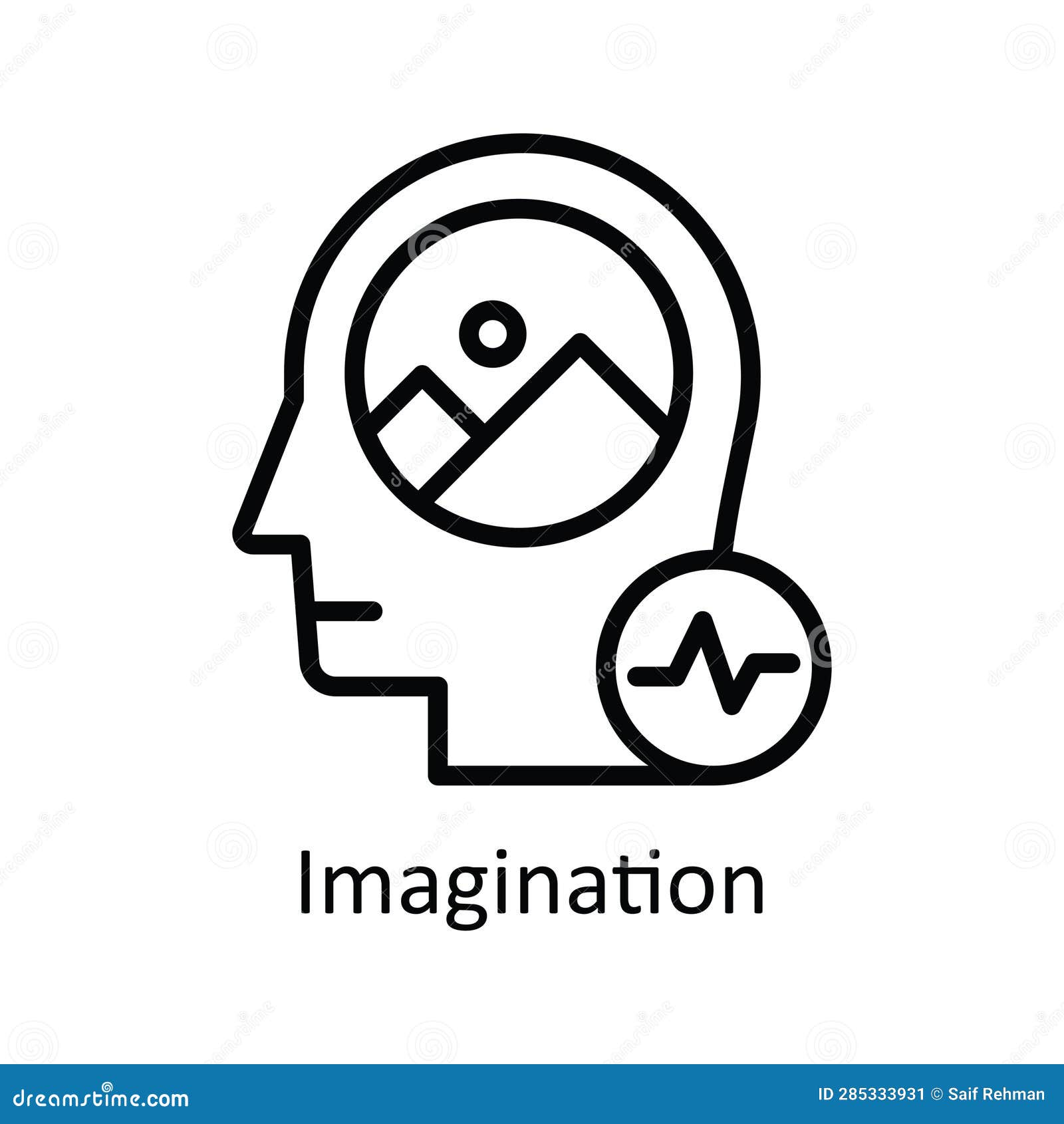 Imagination Vector Outline Icon Design Illustration. Human Mentality ...