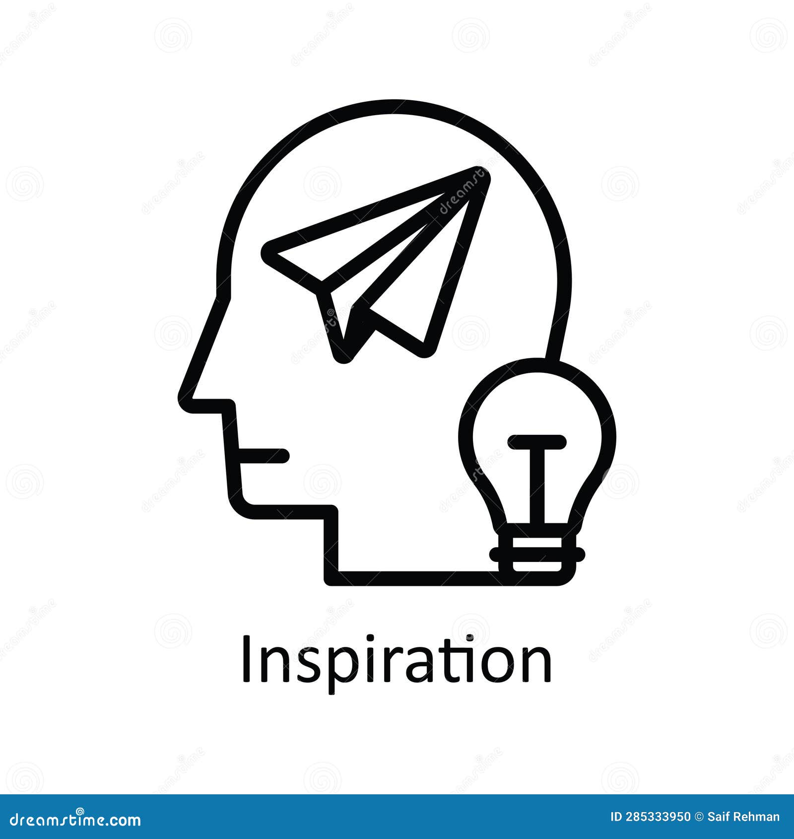 Inspiration Vector Outline Icon Design Illustration. Human Mentality ...
