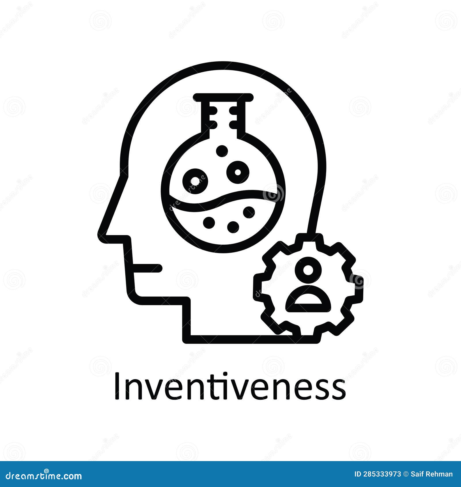 Inventiveness Vector Outline Icon Design Illustration. Human Mentality ...