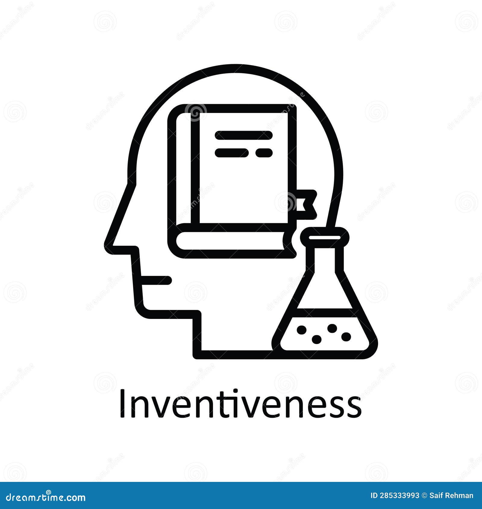 Inventiveness Vector Outline Icon Design Illustration. Human Mentality ...