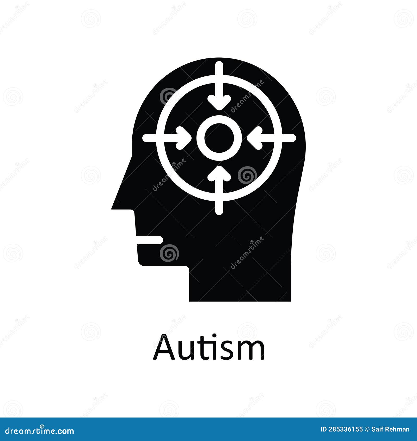 Autism Vector Solid Icon Design Illustration. Human Mentality Symbol on ...