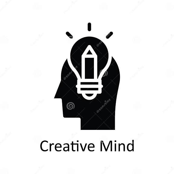 Creative Mind Vector Solid Icon Design Illustration. Human Mentality ...
