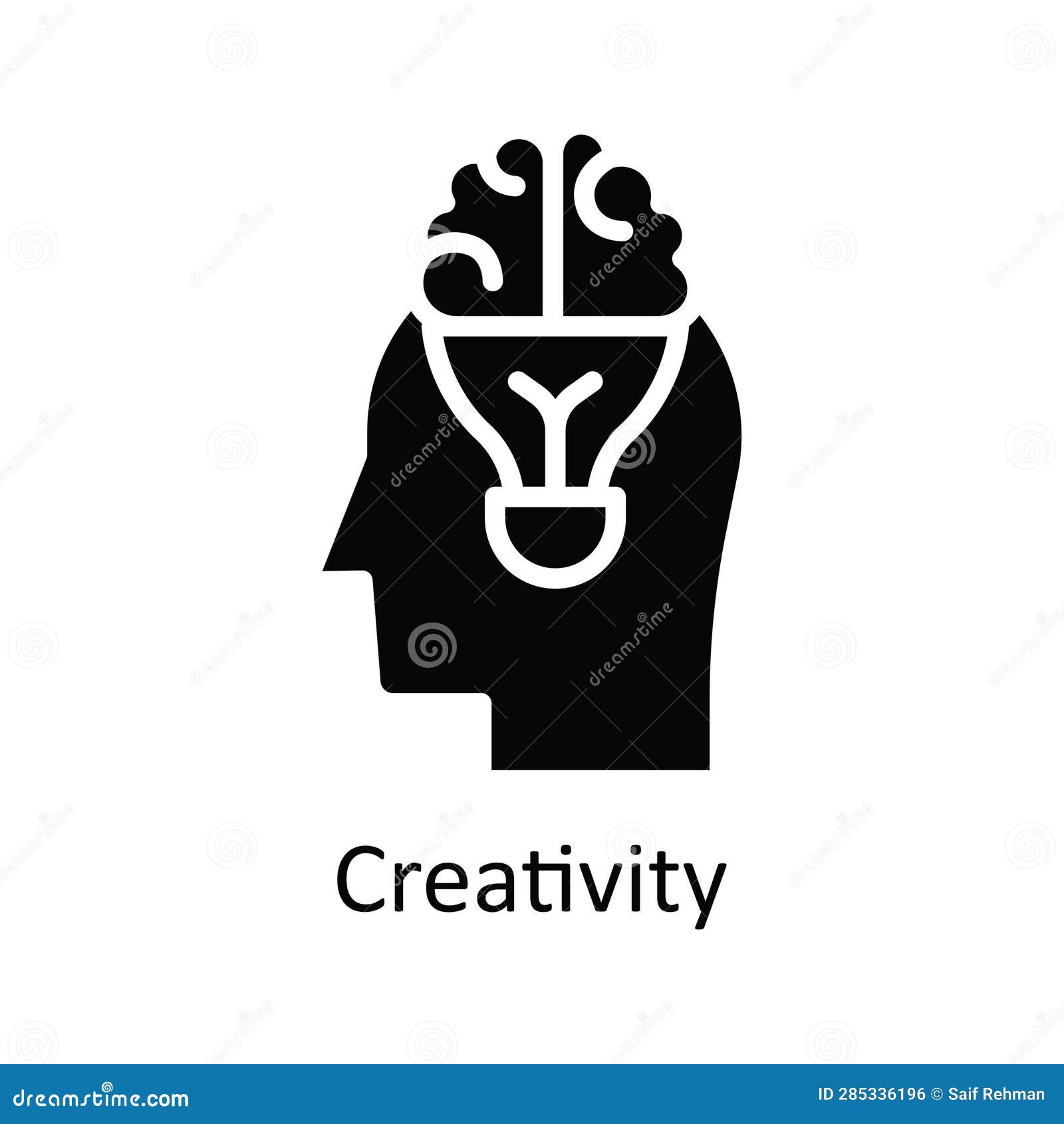Creativity Vector Solid Icon Design Illustration. Human Mentality ...