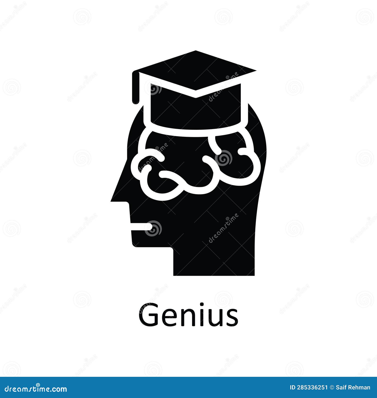 Genius Vector Solid Icon Design Illustration. Human Mentality Symbol on ...