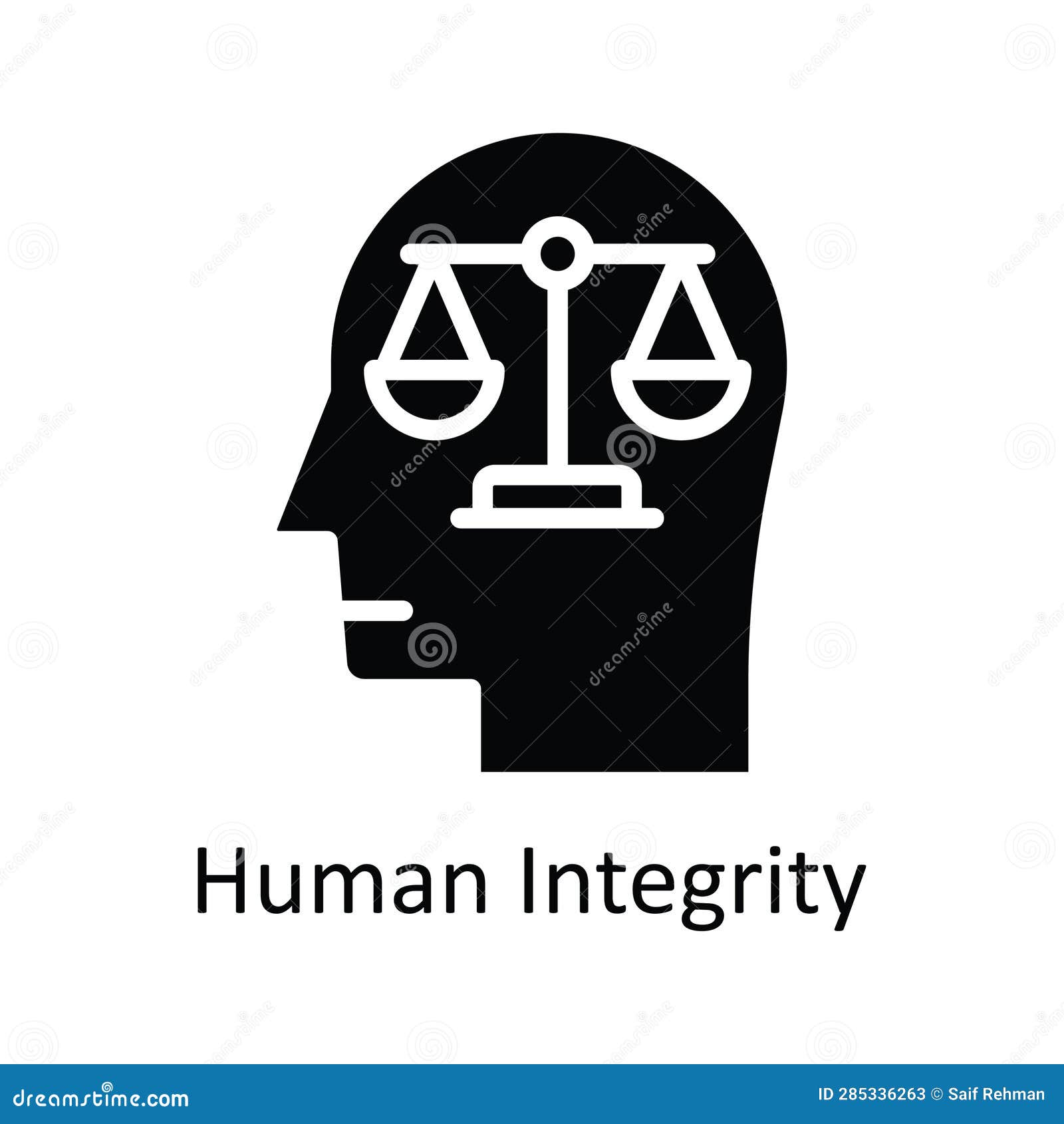 Human Integrity Vector Solid Icon Design Illustration. Human Mentality ...