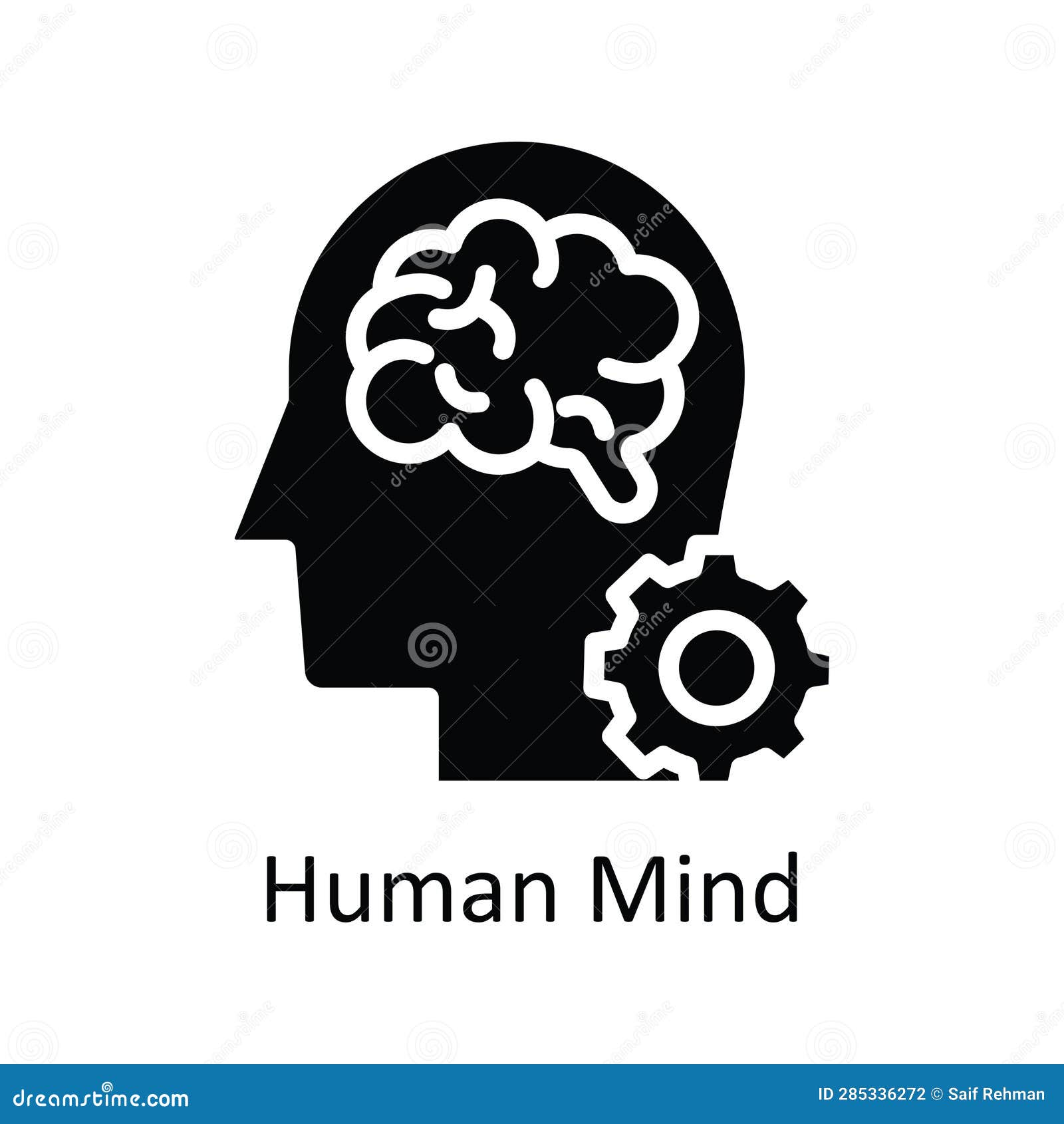 Human Mind Vector Solid Icon Design Illustration. Human Mentality ...