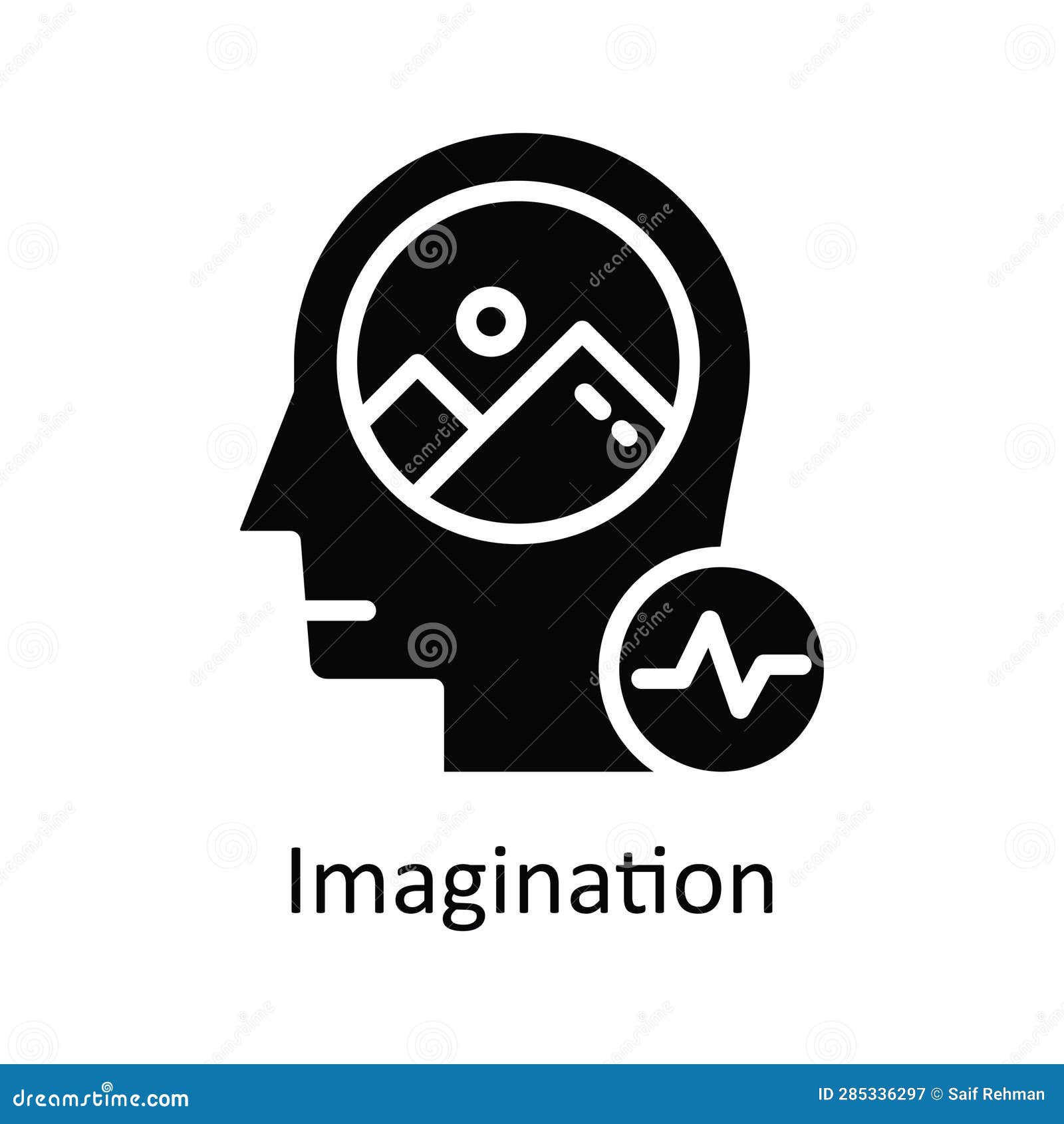 Imagination Vector Solid Icon Design Illustration. Human Mentality ...