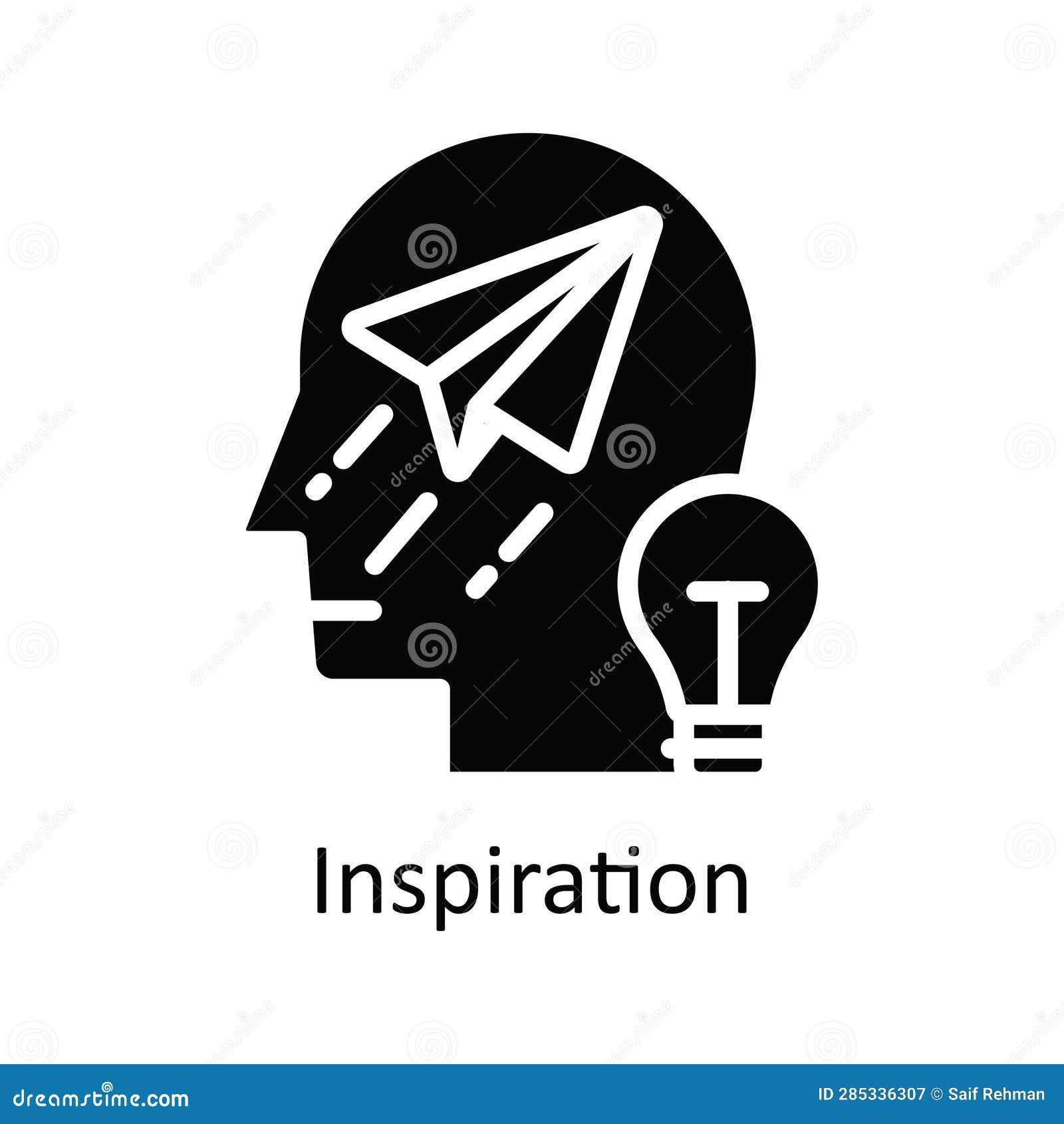 Inspiration Vector Solid Icon Design Illustration. Human Mentality ...