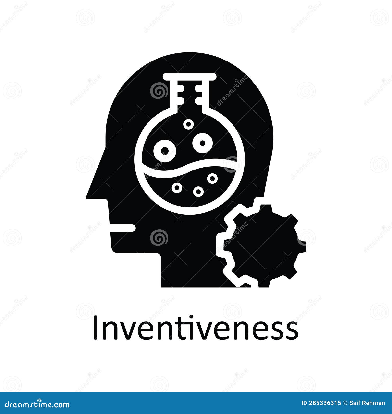Inventiveness Vector Solid Icon Design Illustration. Human Mentality ...