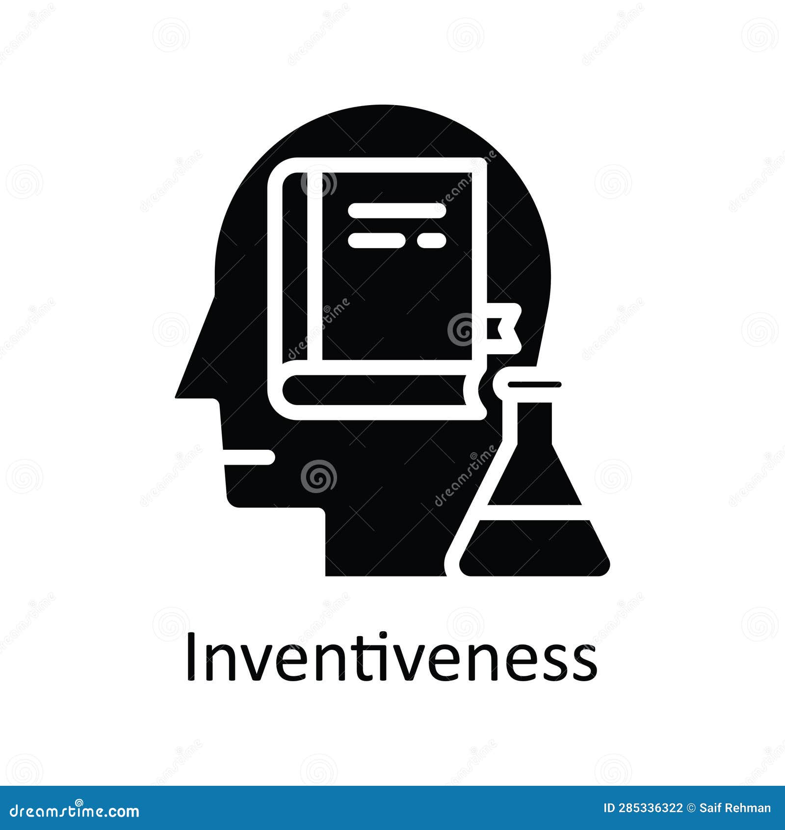 Inventiveness Vector Solid Icon Design Illustration. Human Mentality ...