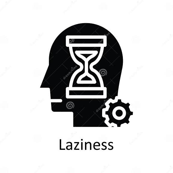 Laziness Vector Solid Icon Design Illustration. Human Mentality Symbol ...