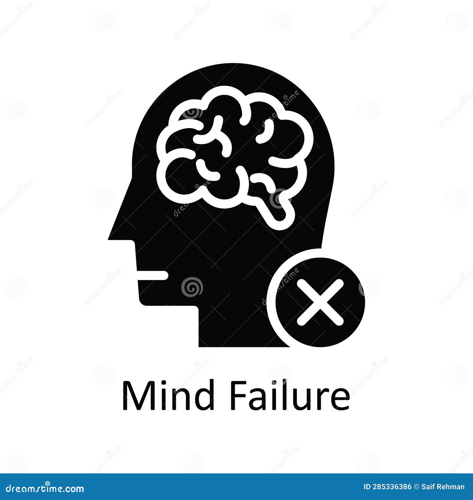 Mind Failure Vector Solid Icon Design Illustration. Human Mentality ...