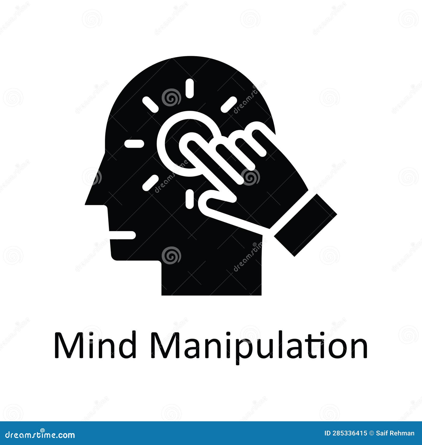 Mind Manipulation Vector Solid Icon Design Illustration. Human ...
