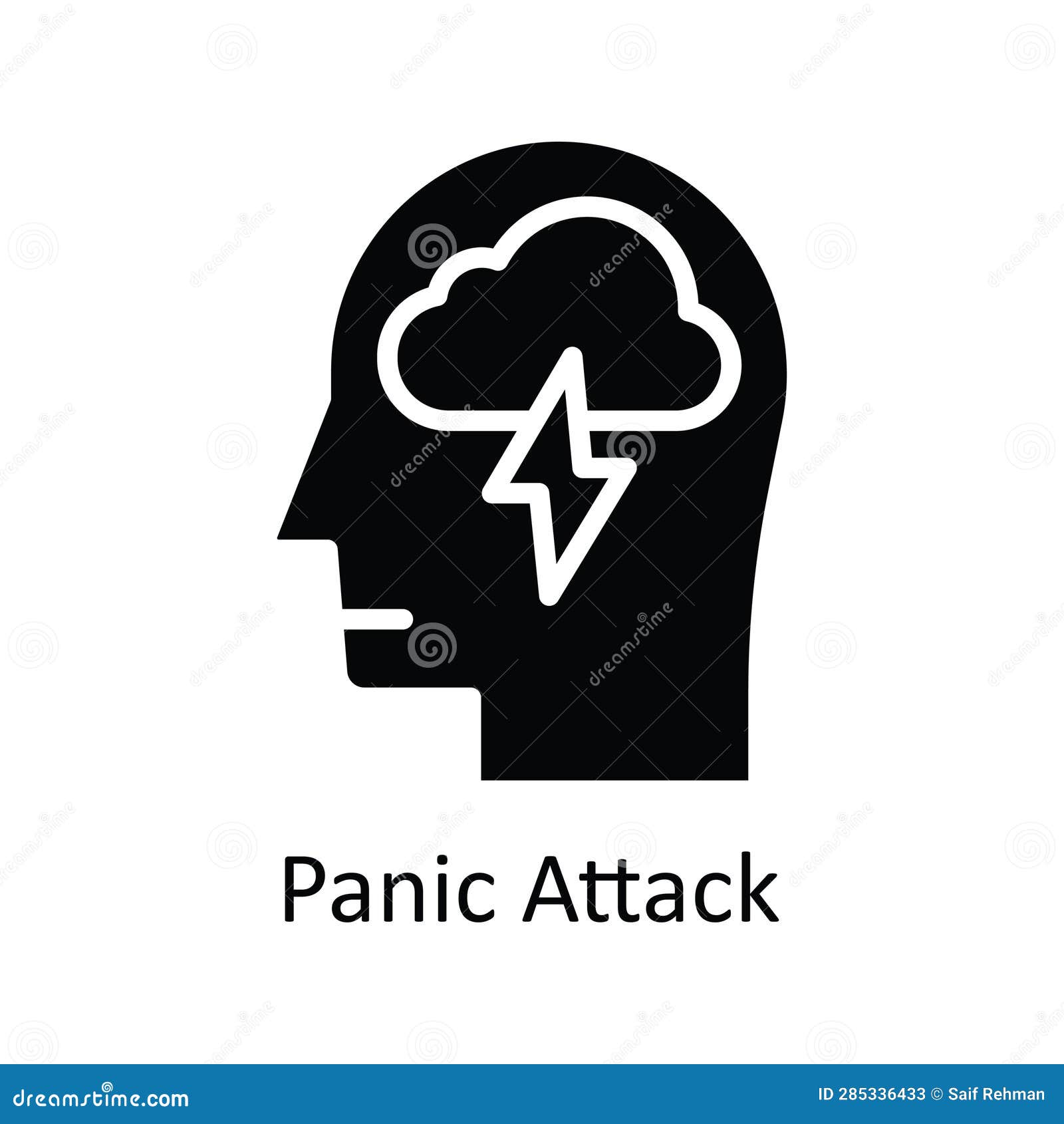 Panic Attack Vector Solid Icon Design Illustration. Human Mentality ...
