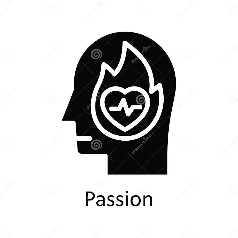Passion Vector Solid Icon Design Illustration. Human Mentality Symbol ...