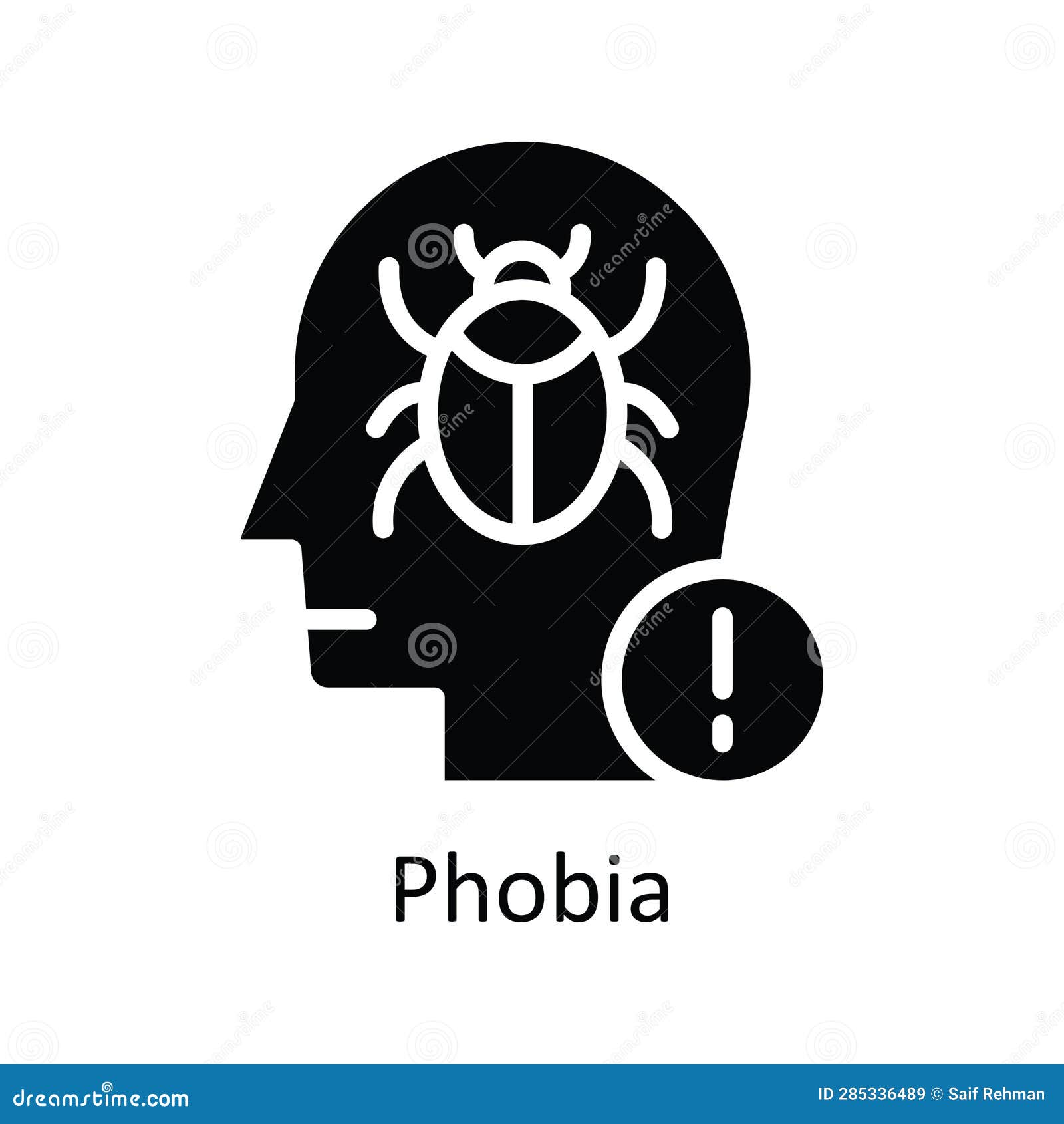 Phobia Vector Solid Icon Design Illustration. Human Mentality Symbol on ...