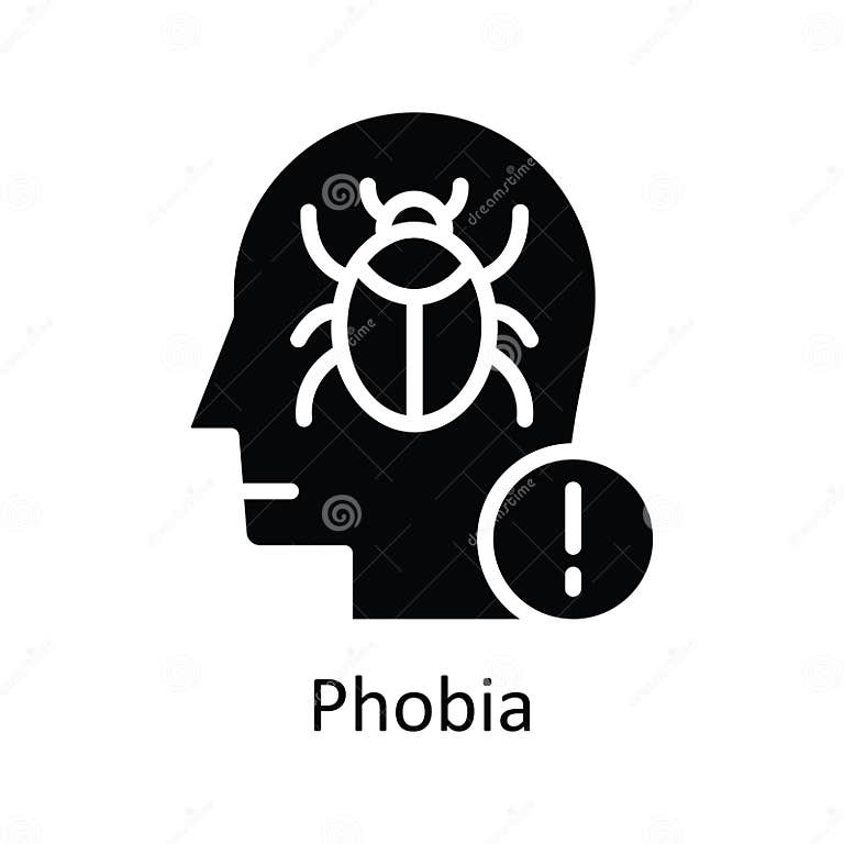 Phobia Vector Solid Icon Design Illustration. Human Mentality Symbol on ...