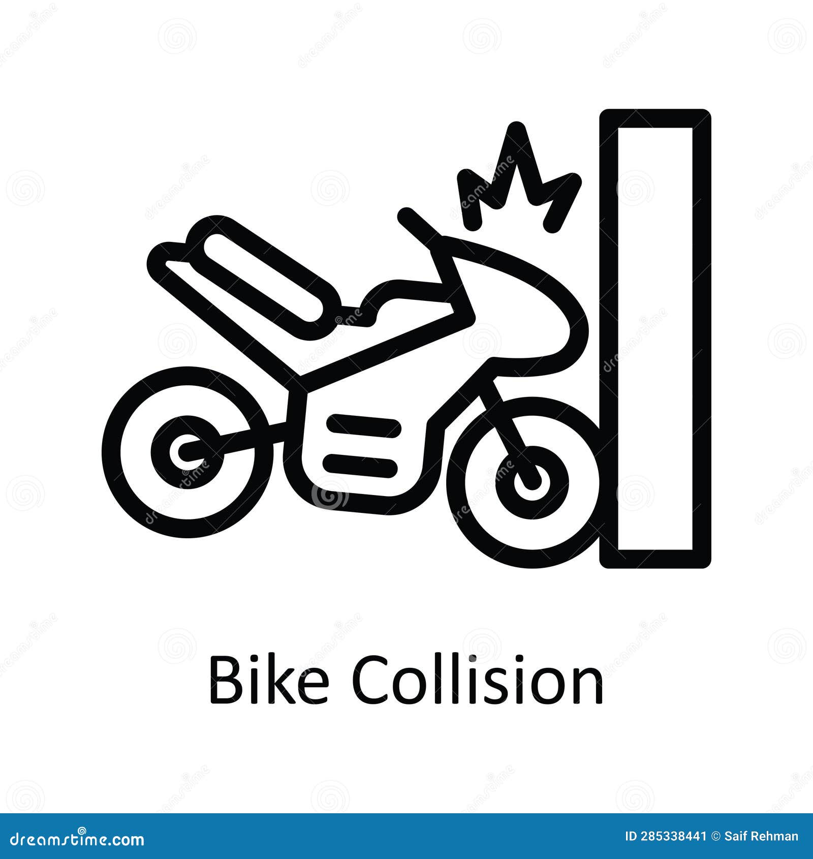 Bike Collision Vector Outline Icon Design Illustration. Car Accident ...