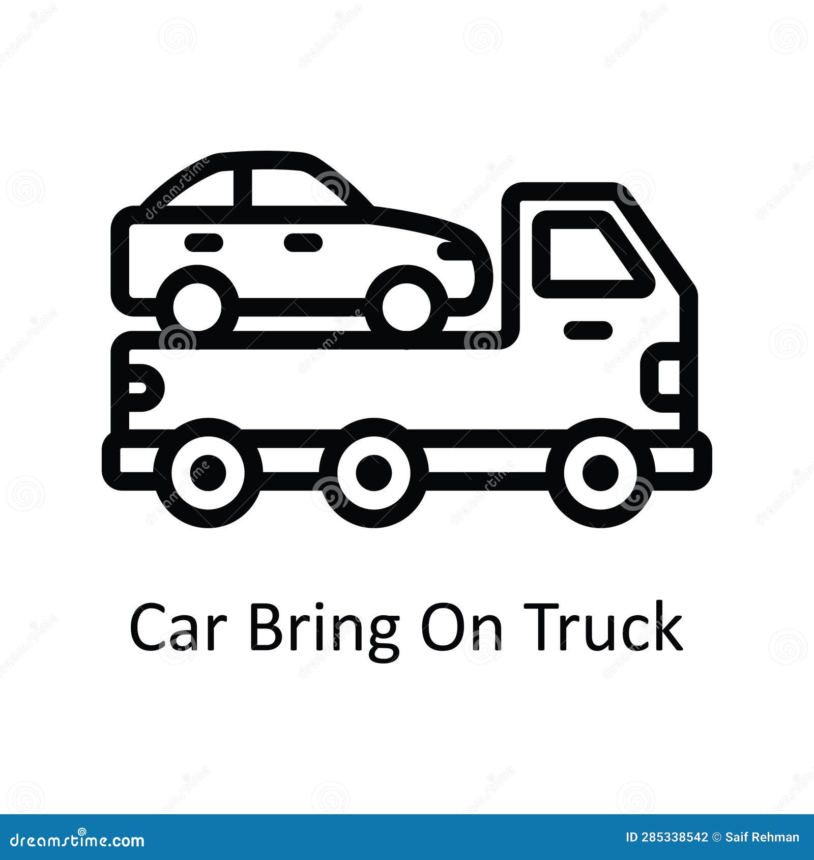 Car Lifting Vector Outline Icon Design Illustration. Car Accident ...