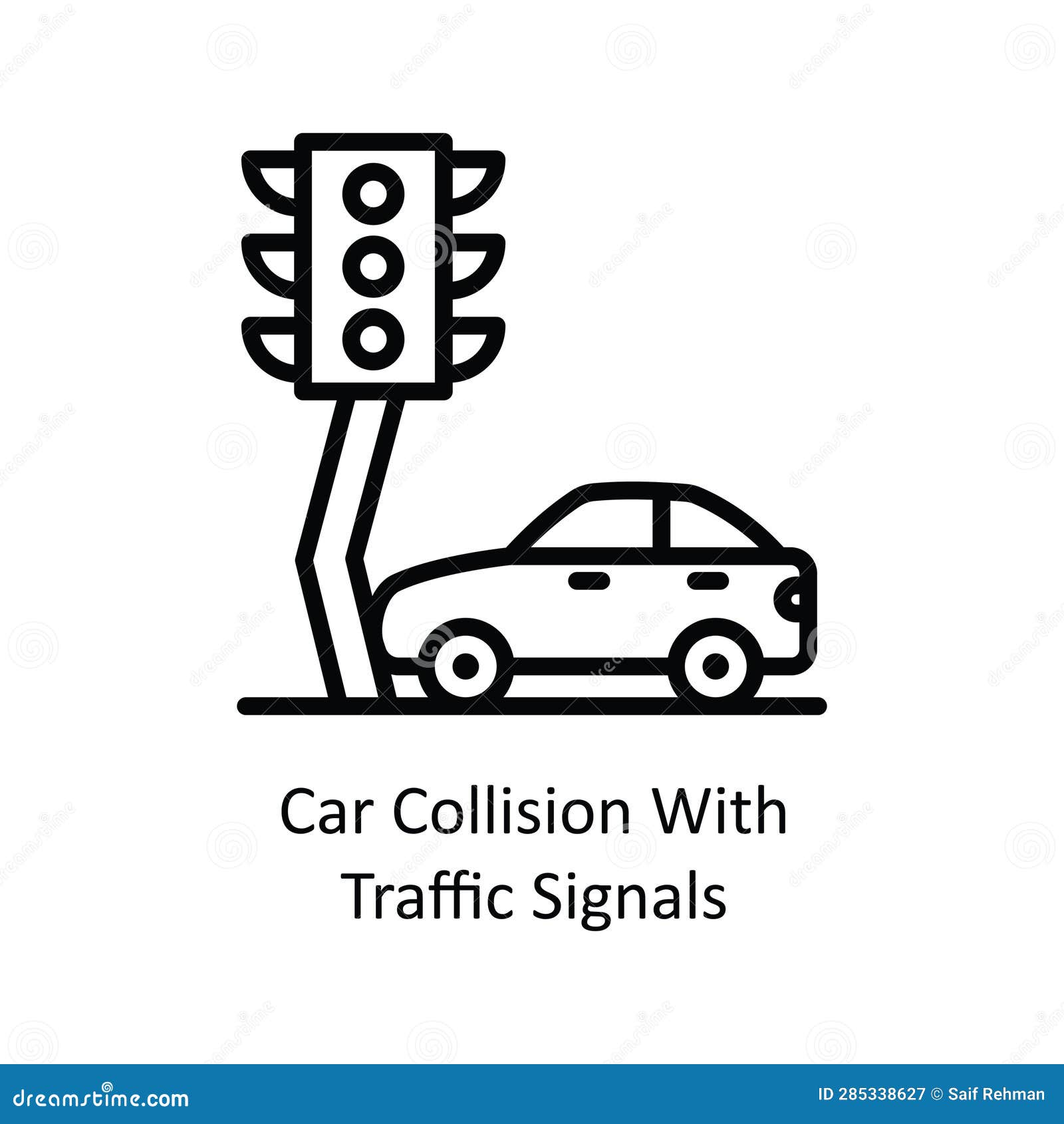 Car Collision Vector Outline Icon Design Illustration. Car Accident ...